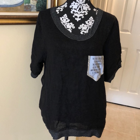 M Made In Italy | Tops | New Collection Italy Linen Metallic And ...